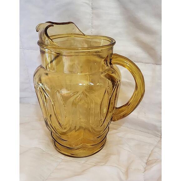 Anchor Hocking | Dining | Anchor Hocking Amber Colonial Tulip Pitcher ...